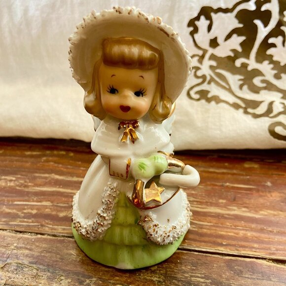 Lefton | Holiday | Vintage 5s Lefton Christmas Angel Bell Girl Figurine ...